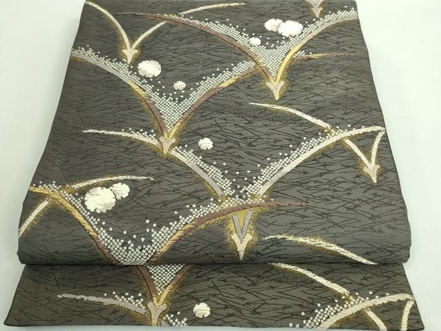 平和屋着物■極上　西陣の名門　加納幸謹製　六通柄袋帯　花文綾　疋田吹き寄せ　金糸　証紙・反端付き　逸品　DZAA9724kh5