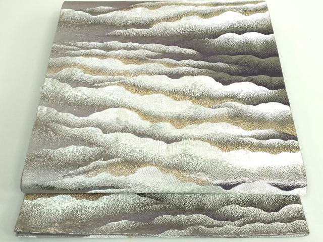 平和屋本店■極上　近代日本画の巨匠　横山大観　じゅらく謹製　六通柄袋帯　朝陽霊峰・瑞雲　プラチナ箔　金銀糸　逸品　DZAA9737kh5