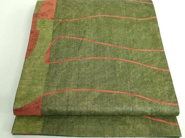 平和屋着物■極上　西陣　勝山織物謹製　六通柄袋帯　抽象文様　逸品　DZAA9748kh5