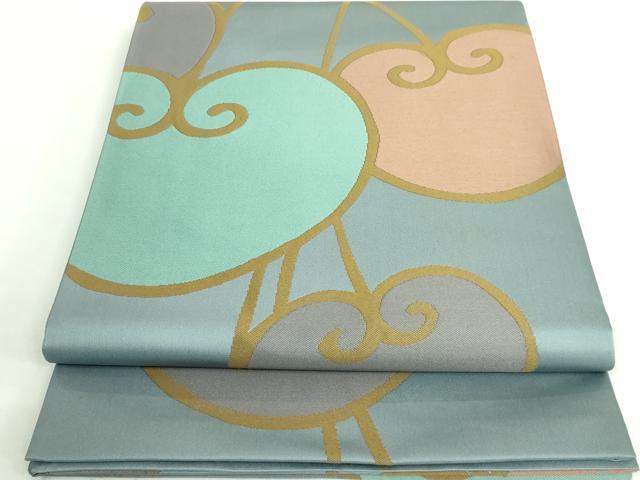 平和屋着物■極上　世界的人形師　辻村寿三郎　ジュサブロー　六通柄袋帯　葵　錆鼠色地　逸品　DZAA9757kh5