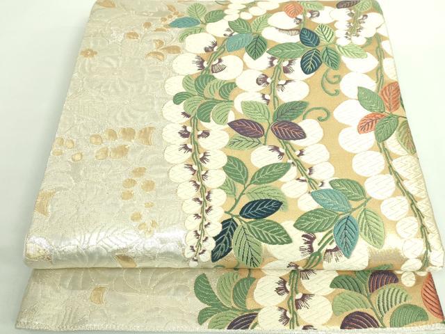 平和屋着物■極上　六通柄袋帯　唐織　辻が花　藤花房　金銀糸　逸品　DZAA9769kh5