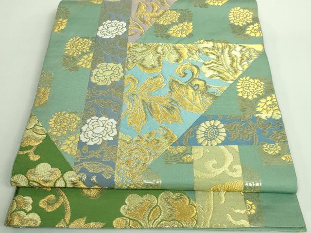平和屋着物■極上　西陣　川島織物　六通柄　本袋帯　花唐草　柳染　金糸　逸品　DZAA9773kh5