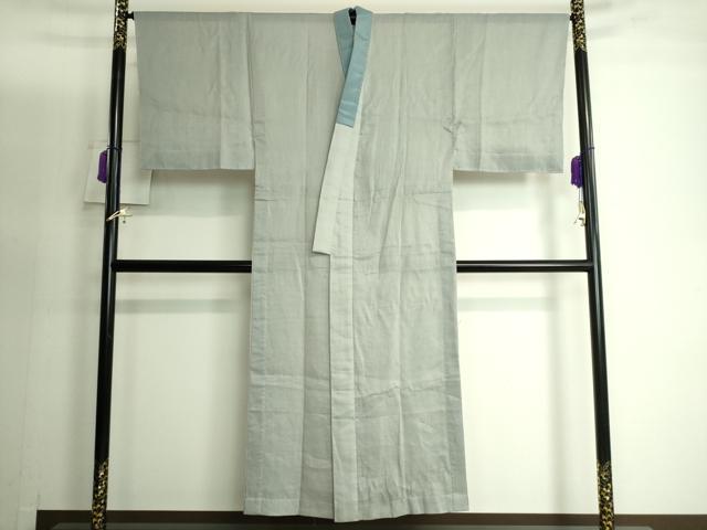 平和屋着物■夏物　男性　長襦袢　麻　青白橡色地　逸品　DZAA9796kh5