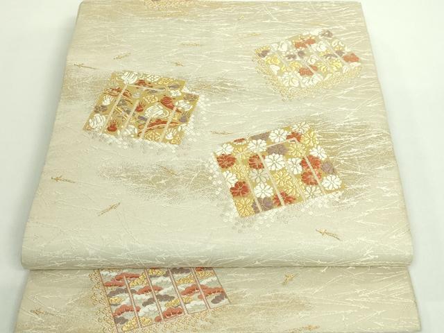 平和屋着物■極上　西陣の名門　加納幸謹製　六通柄袋帯　唐織　花源氏香　金糸　逸品　DZAA9812kh5