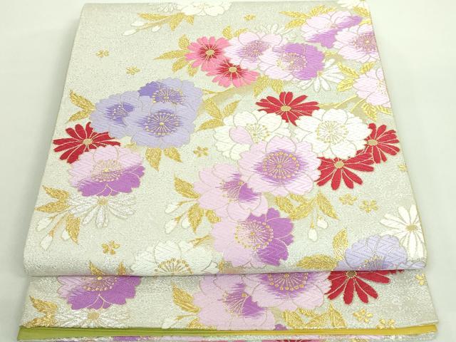 平和屋着物■極上　六通柄袋帯　唐織　百々花　舞桜　金銀糸　逸品　DZAA9817kh5