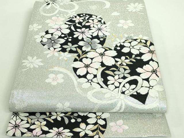 平和屋着物■極上　六通柄袋帯　唐織　舞花文　ハート　金銀糸　逸品　DZAA9828kh5
