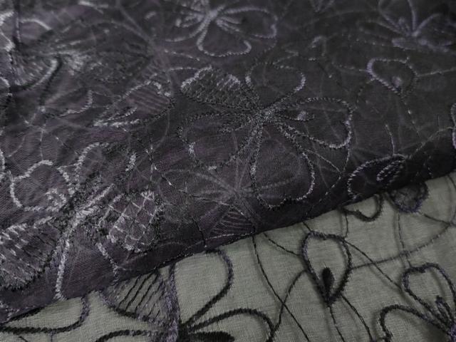 平和屋着物□極上 オーガンジー 長羽織 スリーシーズン 春夏秋 塵除け 花