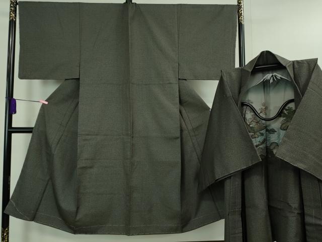 平和屋着物■極上　男性　お召　アンサンブル　亀甲柄　逸品　未使用　DZAA9865kh5