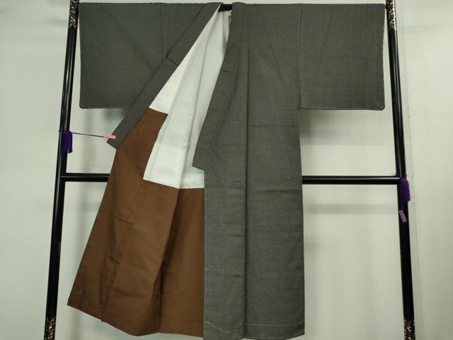 平和屋着物□極上 男性 お召 アンサンブル 亀甲柄 逸品 未使用 DZAA9865kh5