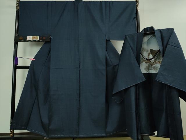 平和屋着物■極上 男性 本場大島紬 アンサンブル キングサイズ 長羽織 100亀甲 総詰め 砂川一男作 羽裏・鷹 証紙付 逸品 未使用DZAA9882kh5