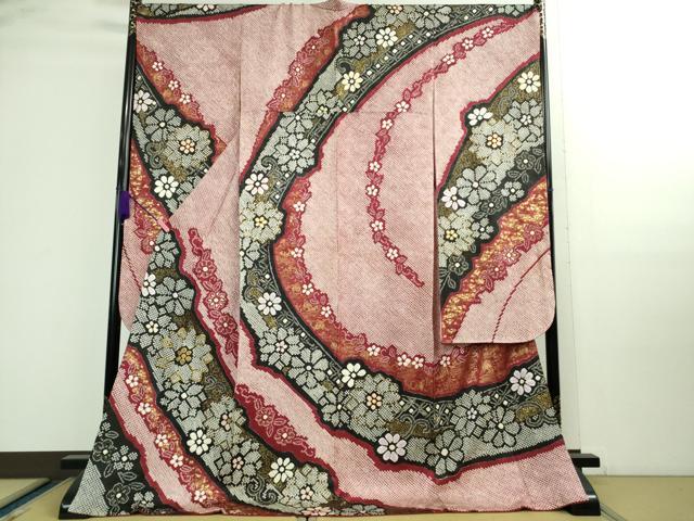 平和屋着物■極上　振袖　絞り　舞花文　金彩　逸品　DZAA9885kh5