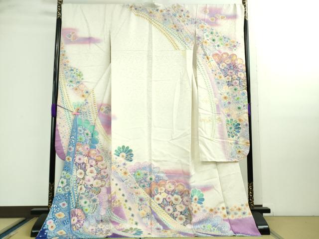 平和屋本店■極上　振袖　辻が花　暈し染め　金銀彩　逸品　DZAA9887kh5