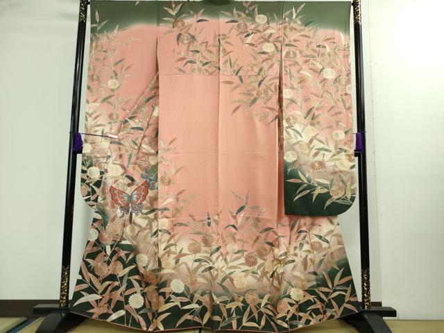 平和屋着物■極上　振袖　舞蝶枝菊文　暈し染め　金彩　逸品　DZAA9892kh5