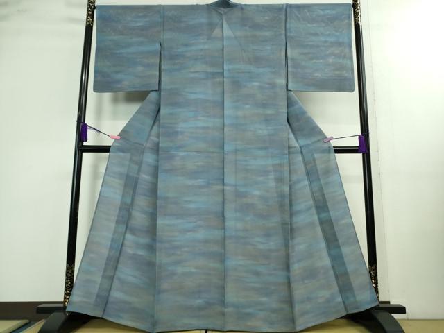 平和屋着物■極上　夏物　小紋　霞文　暈し染め　逸品　DZAA9903kh5