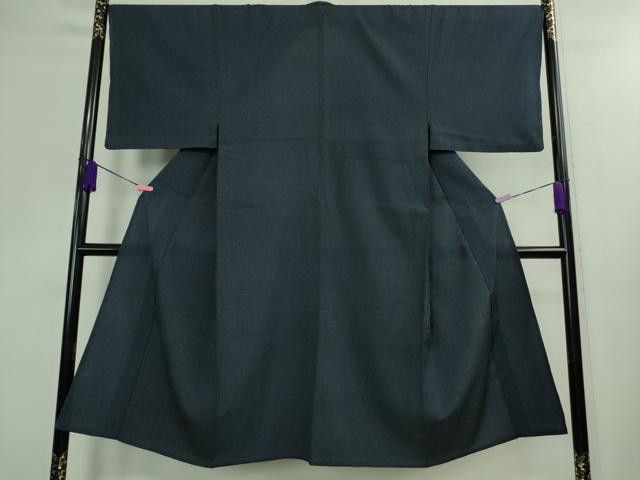 平和屋着物■極上　男性　本塩沢　単衣　110亀甲　濃紺地　逸品　DZAA9908kh5