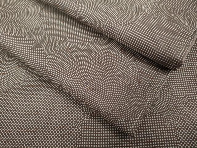 平和屋着物■極上　石川県指定無形文化財 牛首紬 白山工房 手織り 江戸小紋　行儀　雪輪尽くし　古代紫色×白　逸品　未使用　DZAA9920kh5