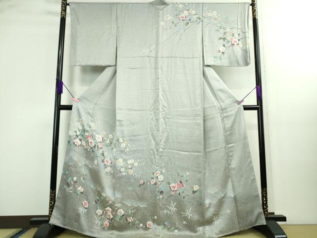 平和屋着物■極上　訪問着　友禅　椿松花文　暈し染め　逸品　未使用　DZAA9939kh5
