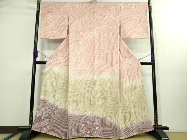 平和屋本店■極上　訪問着　総絞り　暈し染め　逸品　DZAA9966kh5