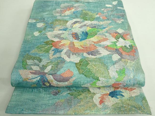 平和屋着物■極上　夏物　太鼓柄袋帯　枝花文　金銀糸　逸品　DZAB0007kh5