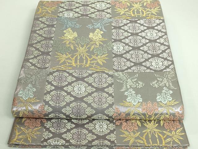 平和屋着物■極上　山口美術織物　皇室　伊勢神宮御用　西陣織　太鼓柄袋帯　唐織　桐竹鳳凰菊花文　金銀糸　逸品　DZAB0057kh5