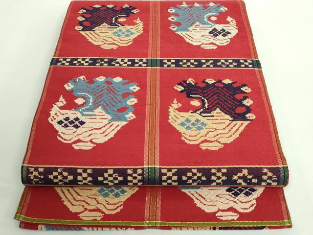 平和屋着物■最高級　龍村平蔵製　太鼓柄　本袋帯　甲比丹孔雀　金糸　逸品　DZAB0093kh5