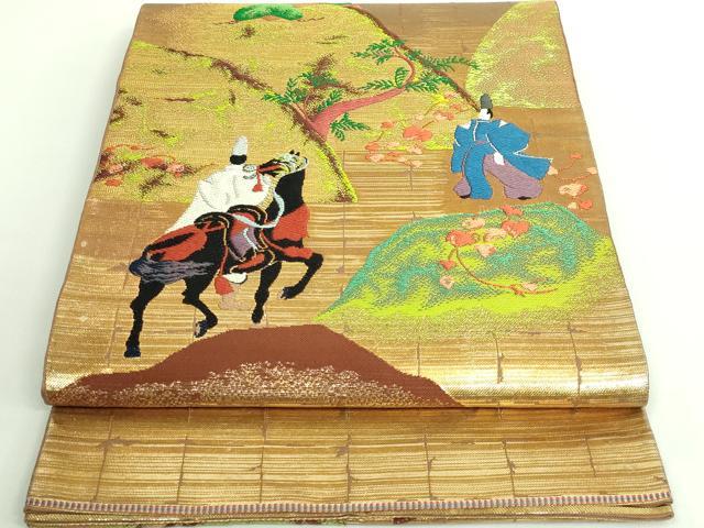 平和屋着物■極上　龍村美術織物　たつむら　太鼓柄　本袋帯　蔦絵錦　金糸　逸品　DZAB0095kh5