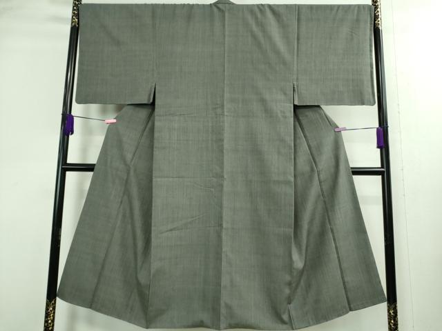 平和屋着物■極上　男性　紬　色無地　灰色　逸品　DZAB0105kh5