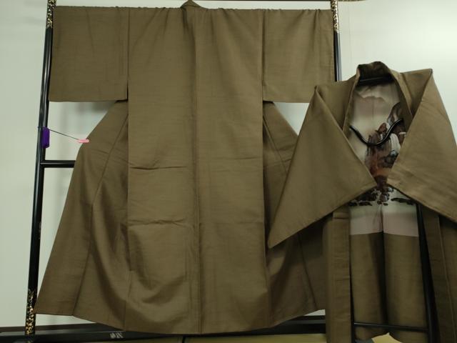 平和屋着物■極上　男性　紬　アンサンブル　キングサイズ　長羽織　100亀甲　逸品　DZAB0109kh5