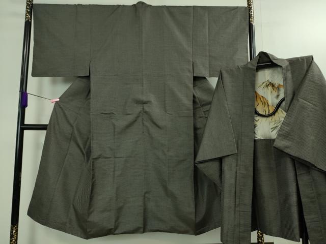 平和屋着物■極上　男性　本場大島紬　アンサンブル　100亀甲　総詰め　羽裏・虎　逸品　DZAB0110kh5