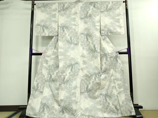 平和屋本店■極上　本場大島紬　白大島　孔雀　逸品　DZAB0120kh5