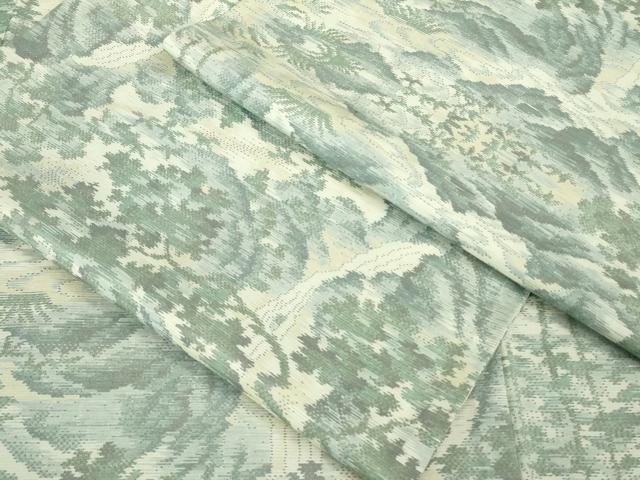 平和屋着物■極上　都喜ヱ門　本場大島紬　白大島　滝風景　藤絹織物謹製　逸品　DZAB0123kh5