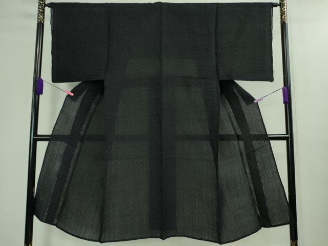 平和屋着物■極上　夏物　男性　石川県指定無形文化財　能登上布　本麻手織上布　濃紺地　逸品　DZAB0143kh5