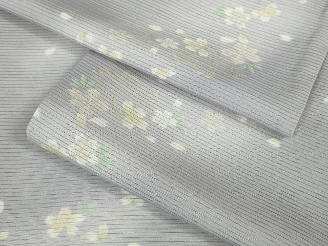 平和屋着物■極上　夏物　小紋　絽　舞花文　藤色地　暈し染め　逸品　未使用　DZAB0145kh5