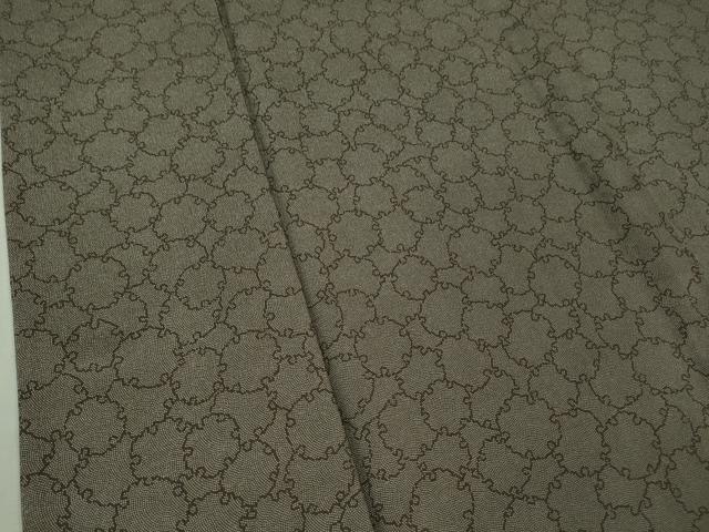 平和屋着物□極上 江戸小紋 単衣 雪輪 鮫小紋柄 樺茶色×