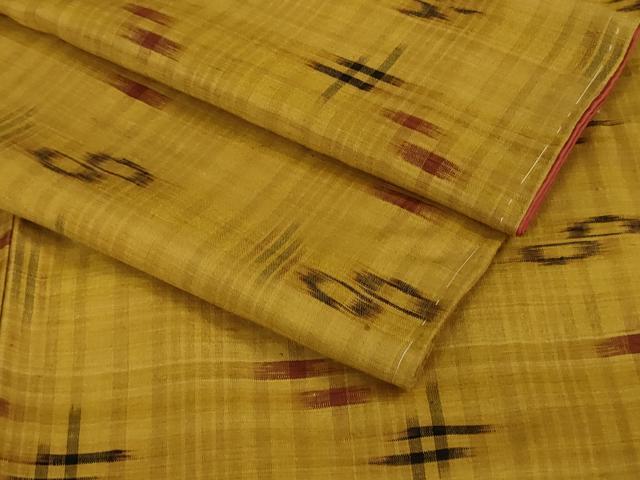 平和屋着物■極上　国指定重要無形文化財　本場久米島紬　手織　逸品　未使用　DZAB0162kh5