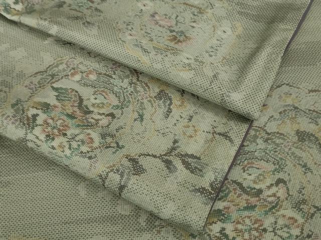 平和屋着物■極上　都喜ヱ門　本場大島紬　鏡裏花鳥文　藤絹織物謹製　逸品　DZAB0164kh5