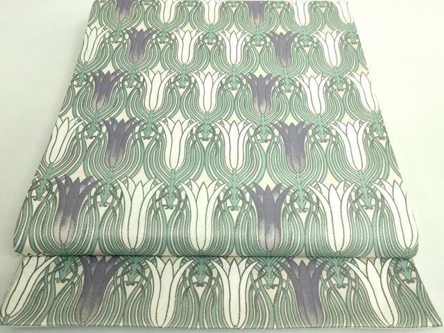 平和屋本店■極上　西陣　木野織物　菱屋善兵衛謹製　六通柄袋帯　チューリップ　逸品　DZAB0237kh5