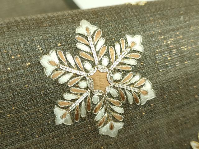 平和屋着物□極上 京都 染の聚楽 高橋泰三 太鼓柄袋帯 駒刺繍