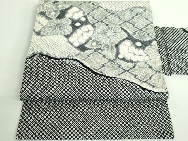 平和屋着物■極上　名門　藤娘きぬたや・総絞り　九寸名古屋帯　舞花文　逸品　DZAB0259kh5