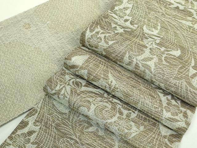 平和屋着物■極上　夏物　両面　半幅帯　花唐草　雪輪　金糸　逸品　DZAB0269kh5