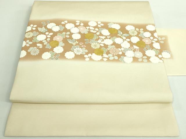 平和屋着物■極上　塩瀬　九寸名古屋帯　花蝶文　金彩　逸品　DZAB0273kh5