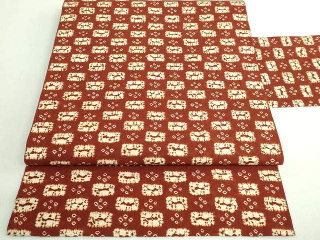 平和屋着物■極上　岩手の匠　草紫堂　南部絞り　茜染　九寸名古屋帯　綿　逸品　DZAB0294kh5