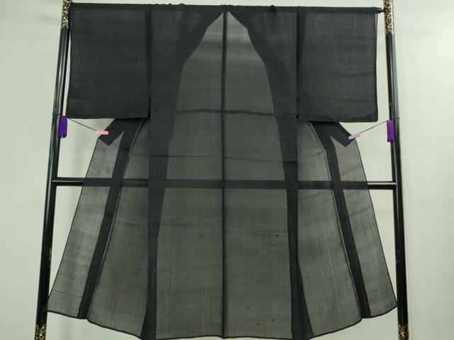 平和屋着物■極上　夏物　男性　紗紬　濃紺地　正絹　逸品　DZAB0313kh5