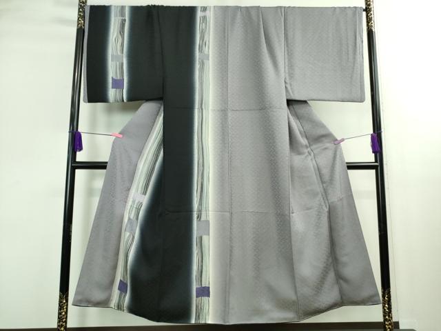 平和屋本店■極上　男性　訪問着　キングサイズ　天然黄金繭　笹竹　松葉地紋　暈し染め　辻本工房謹製　反端付き　逸品　DZAB0345kh5