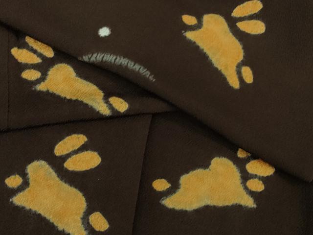 平和屋着物■極上　訪問着　絞り染め　飛兎　うさぎ　露芝　黒鳶色地　鬼しぼ縮緬　逸品　未使用　DZAB0384kh5