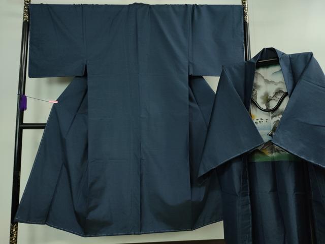 平和屋着物■極上　男性　本場大島紬　アンサンブル　長羽織　100亀甲　総詰め　濃藍色　逸品　未使用　DZAB0396kh5