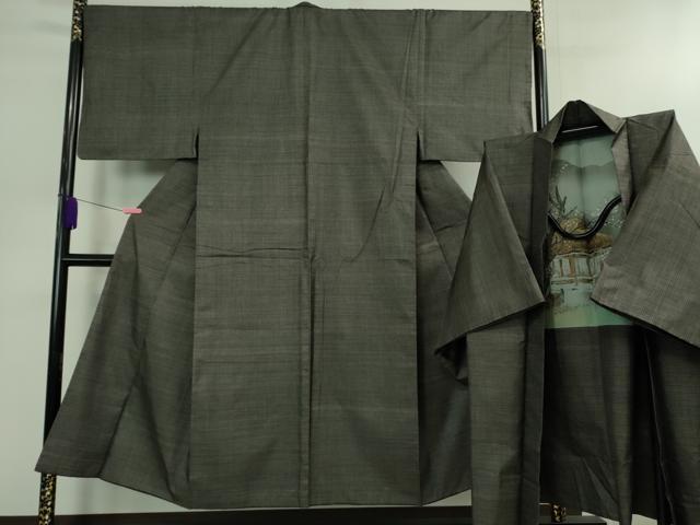 平和屋着物■極上　男性　本場大島紬　アンサンブル　長羽織　100亀甲　総詰め　逸品　DZAB0403kh5