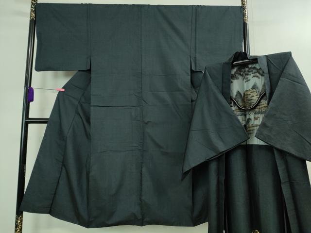 平和屋着物■極上　男性　本場大島紬　アンサンブル　長羽織　100亀甲　総詰め　逸品　DZAB0407kh5