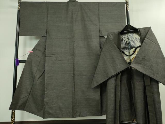 平和屋着物■極上　男性　本場大島紬　アンサンブル　長羽織　羽裏・虎　逸品　DZAB0422kh5