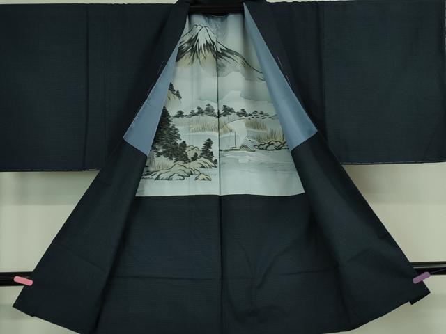 平和屋着物■極上　男性　本場大島紬　アンサンブル　長羽織　濃藍色　逸品　未使用　DZAB0448kh5 平和屋着物□極上 男性 本場大島紬 アンサンブル 長羽織 濃藍色 逸品 未